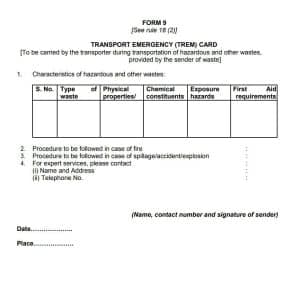 What Is TREM Card (Transport Emergency Card) - Form Included