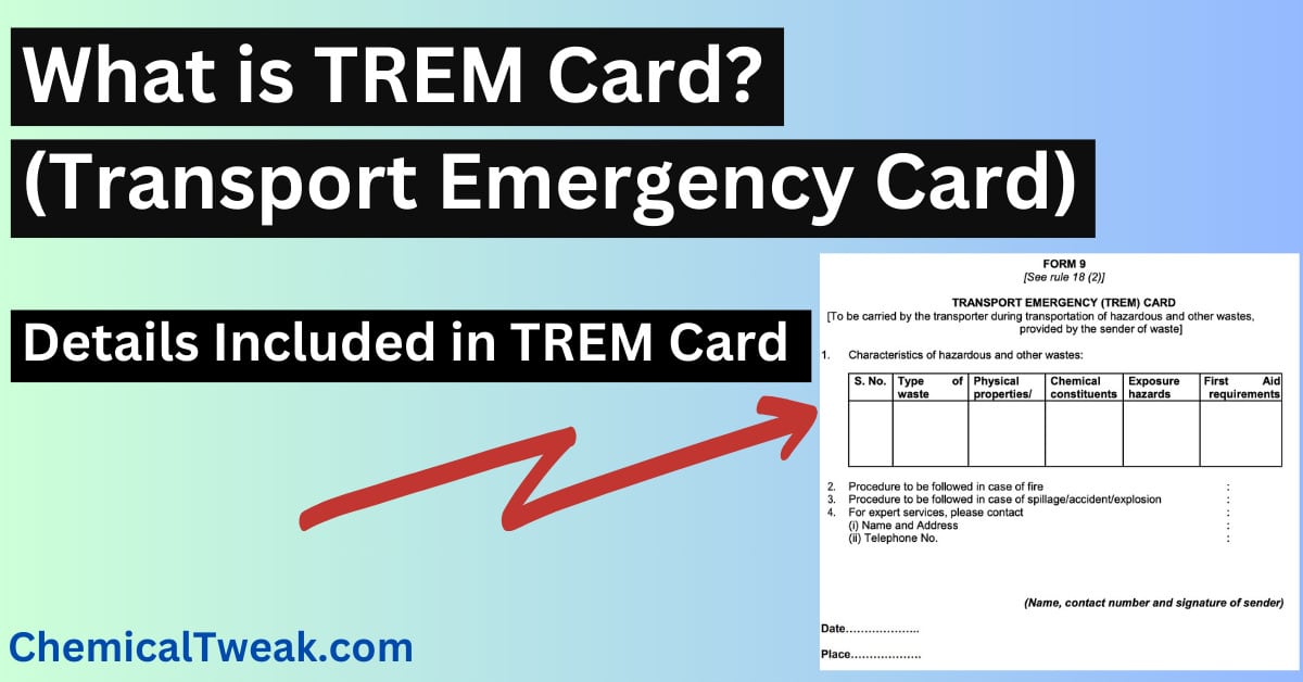 What Is TREM Card (Transport Emergency Card) - Form Included